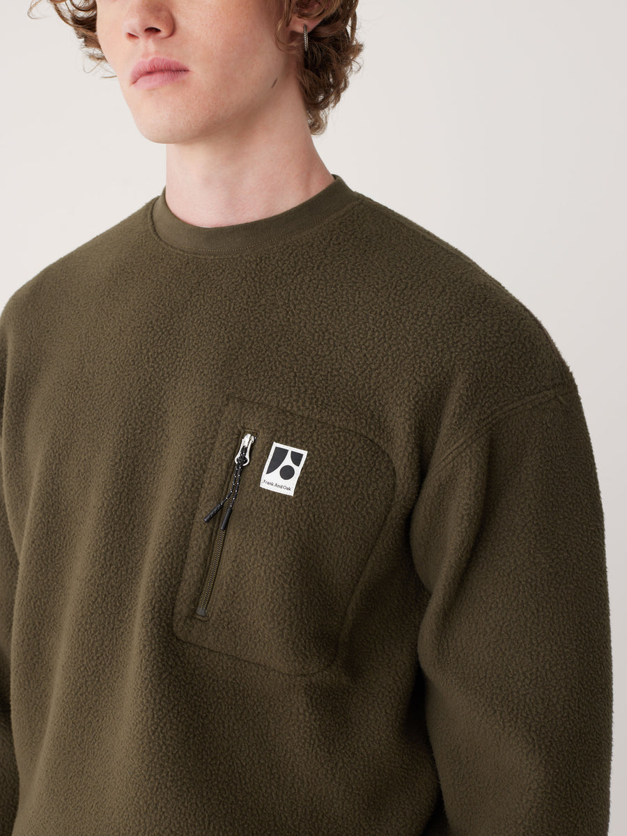 The Explorer Polar Fleece Crewneck in Dark Taupe – Frank And Oak Canada
